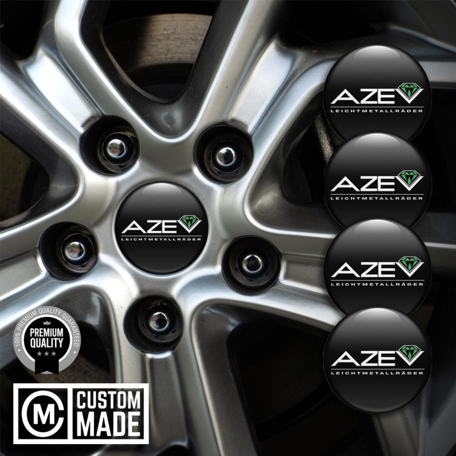 4x AZEV Custom Domed Center Hub Cap Sticker: 3D Printed Wheel Decal - Etsy