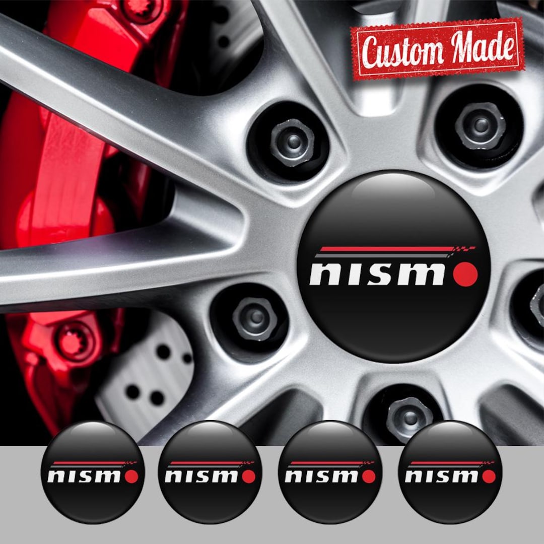 4x SET 3D Printed NISMO Center Hub Caps Domed Adhesive Stickers Sport ...