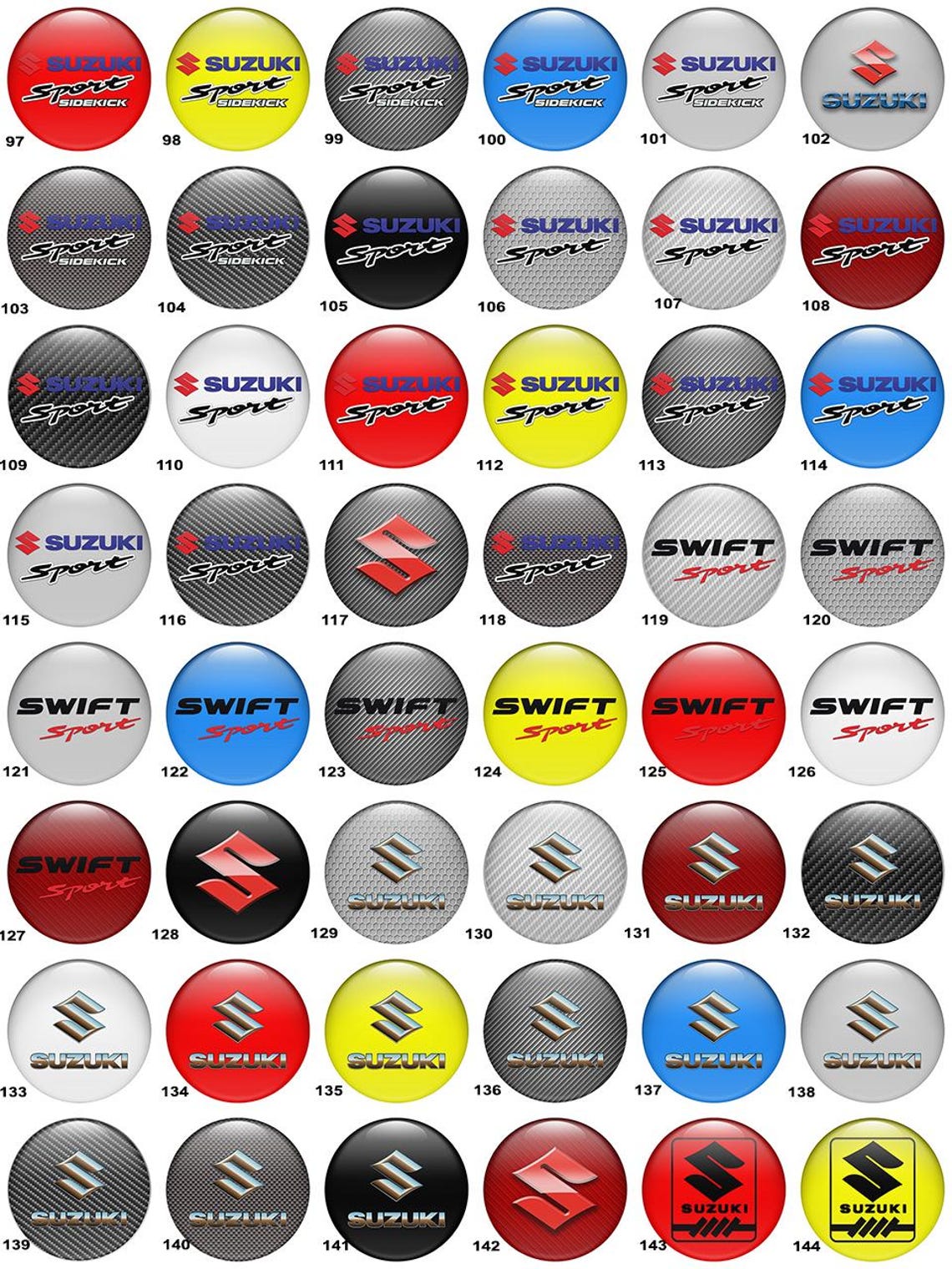 Suzuki Wheel Center Cap Stickers: 3D Domed Decals, Custom Emblem Set - Etsy