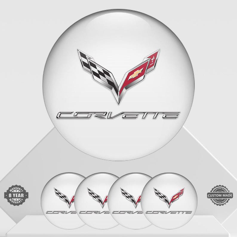Corvette Domed Center Hub Caps: 3D Printed Epoxy Resin Decals - Etsy