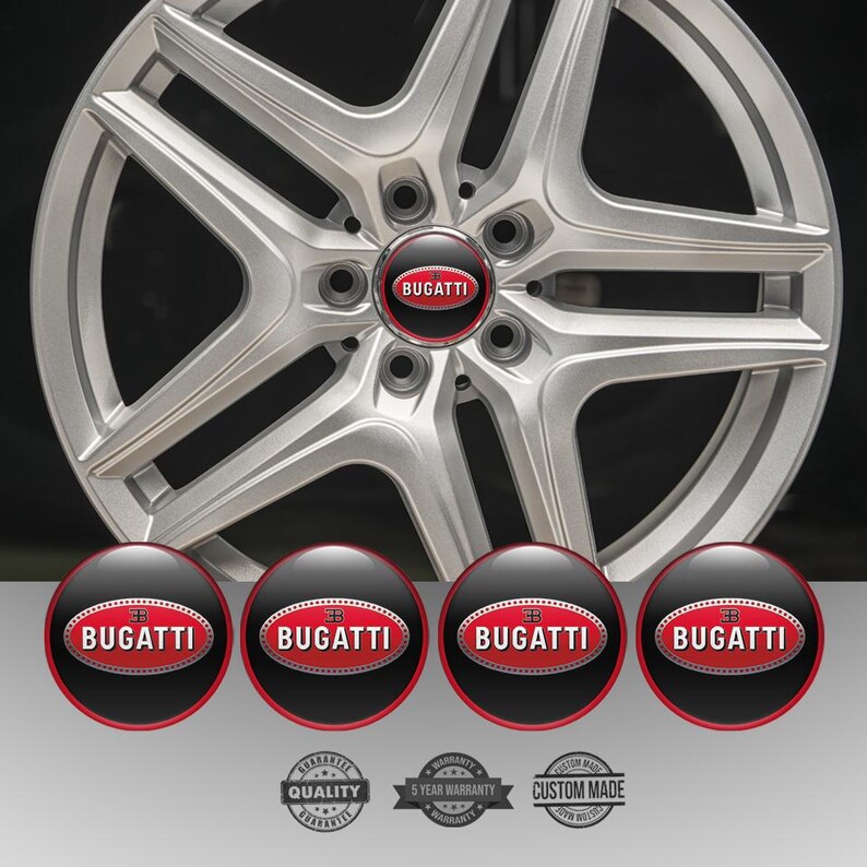 Bugatti Wheel Center Cap Stickers: 3D Domed Auto Emblem Set - Etsy