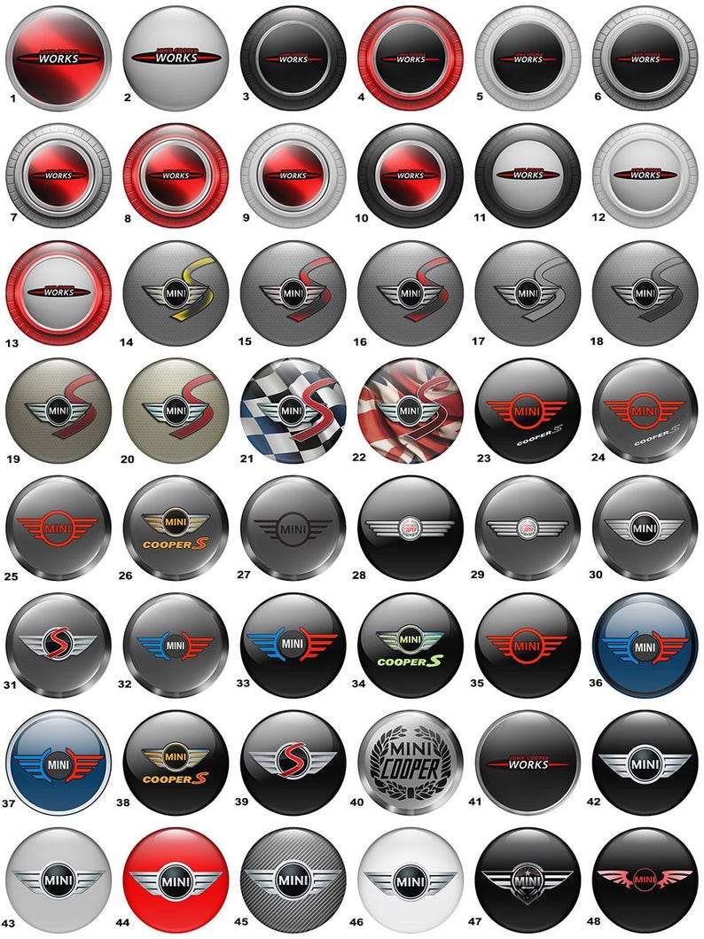 MINI Cooper Wheel Center Cap Stickers: 3D Domed Decal Set - Etsy