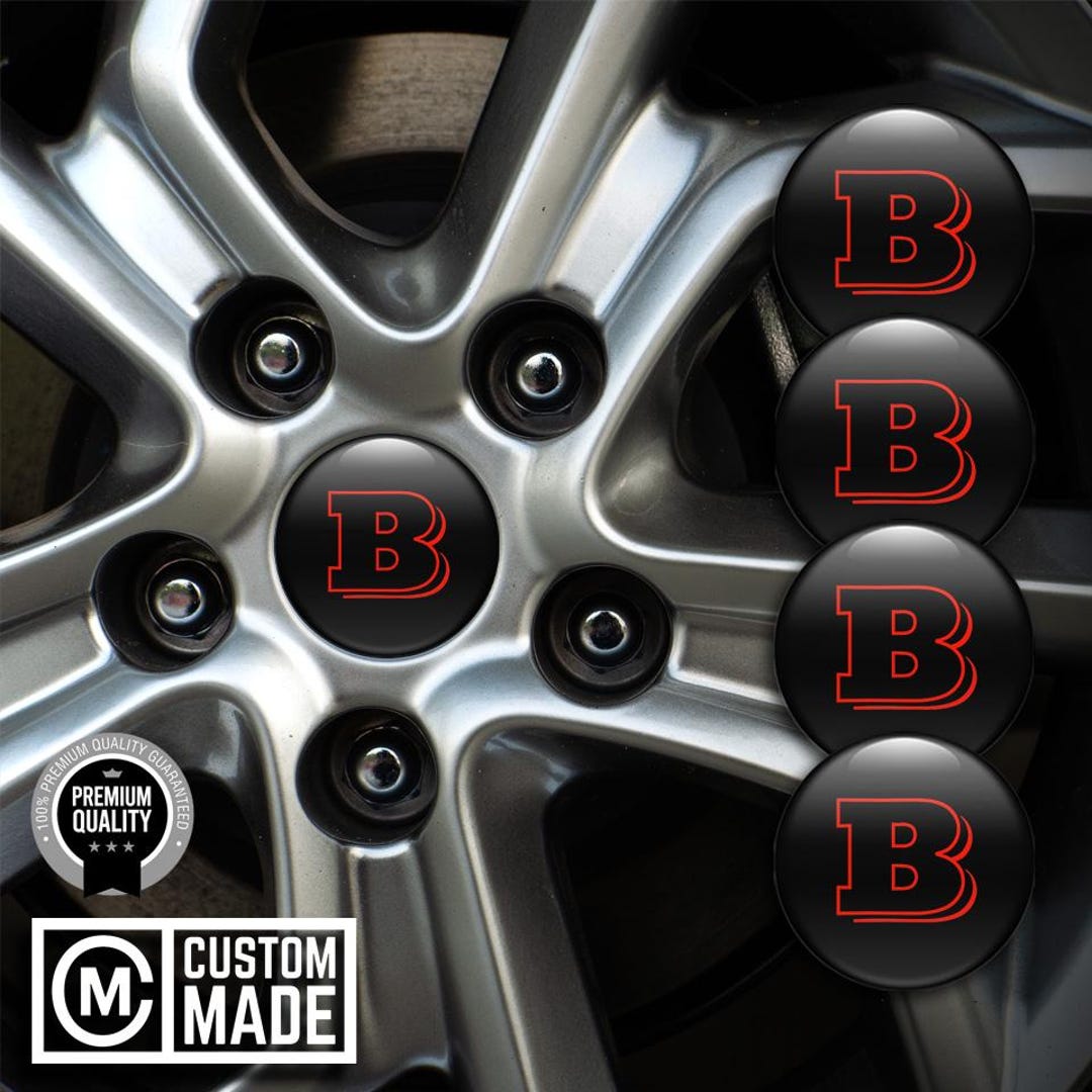 4x SET 3D Printed BRABUS Tuning Domed Center Hub Stickers Rim Wheel ...