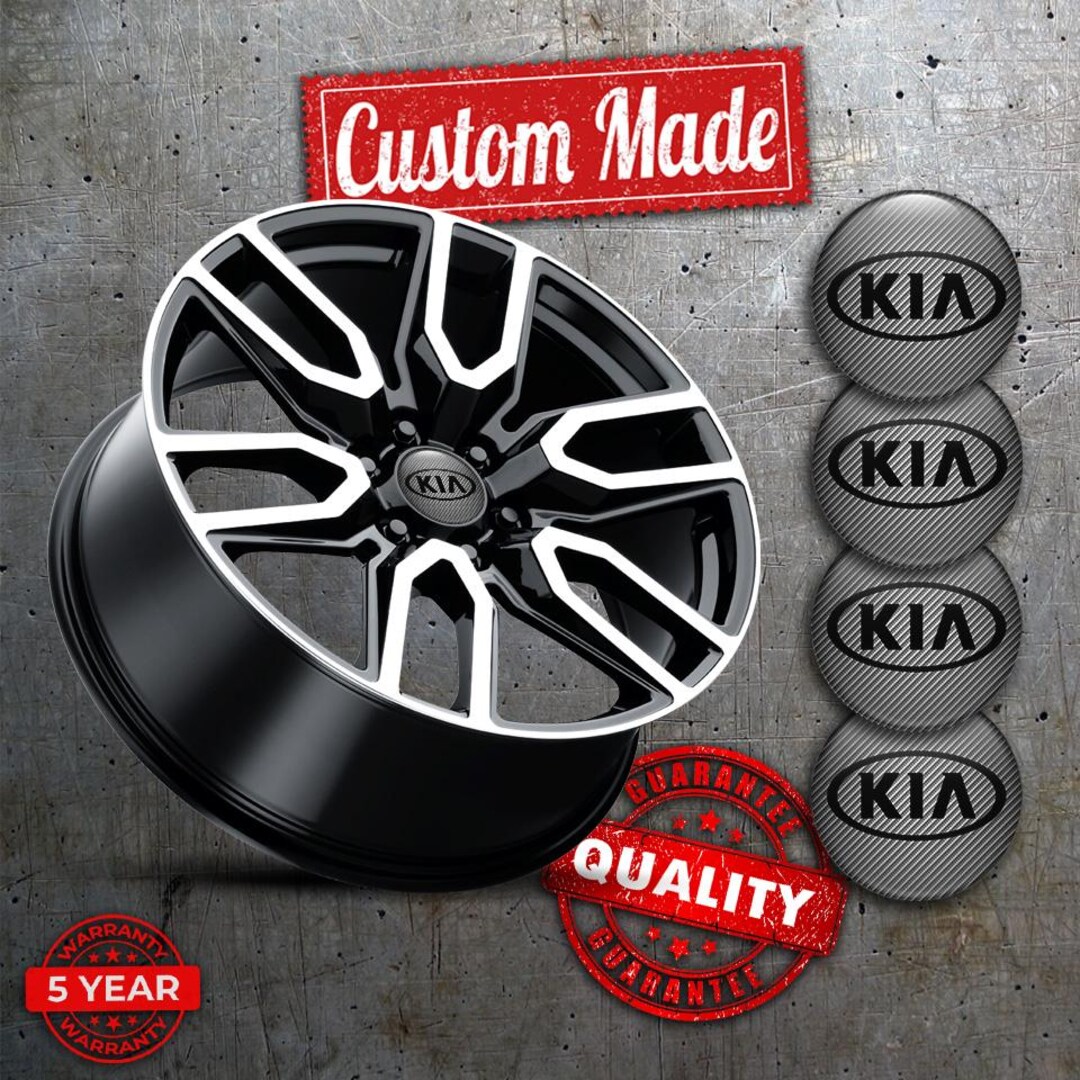 4x SET 3D Printed KIA Domed Center Hub Stickers Auto Decals Car Moto ...