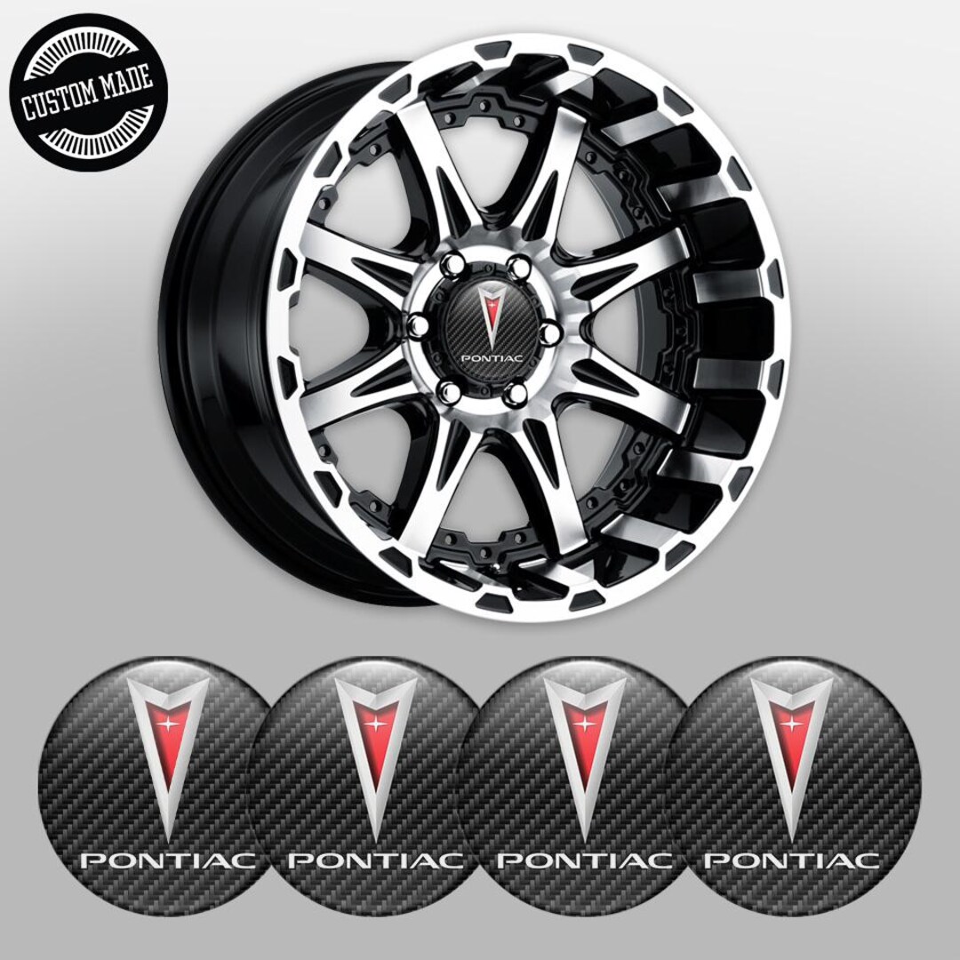 4x SET 3D Printed PONTIAC Center Hub Caps Domed Stickers Sport Auto Car ...
