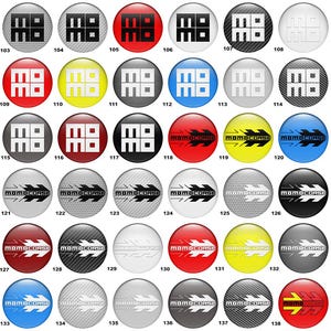 4x SET 3D Printed MOMO Center Hub Caps Domed Adhesive Sticker Sport ...