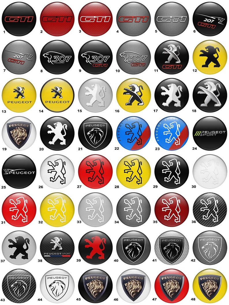 Peugeot Wheel Center Cap Stickers: 3D Resin Domed Emblems (set of 4) - Etsy
