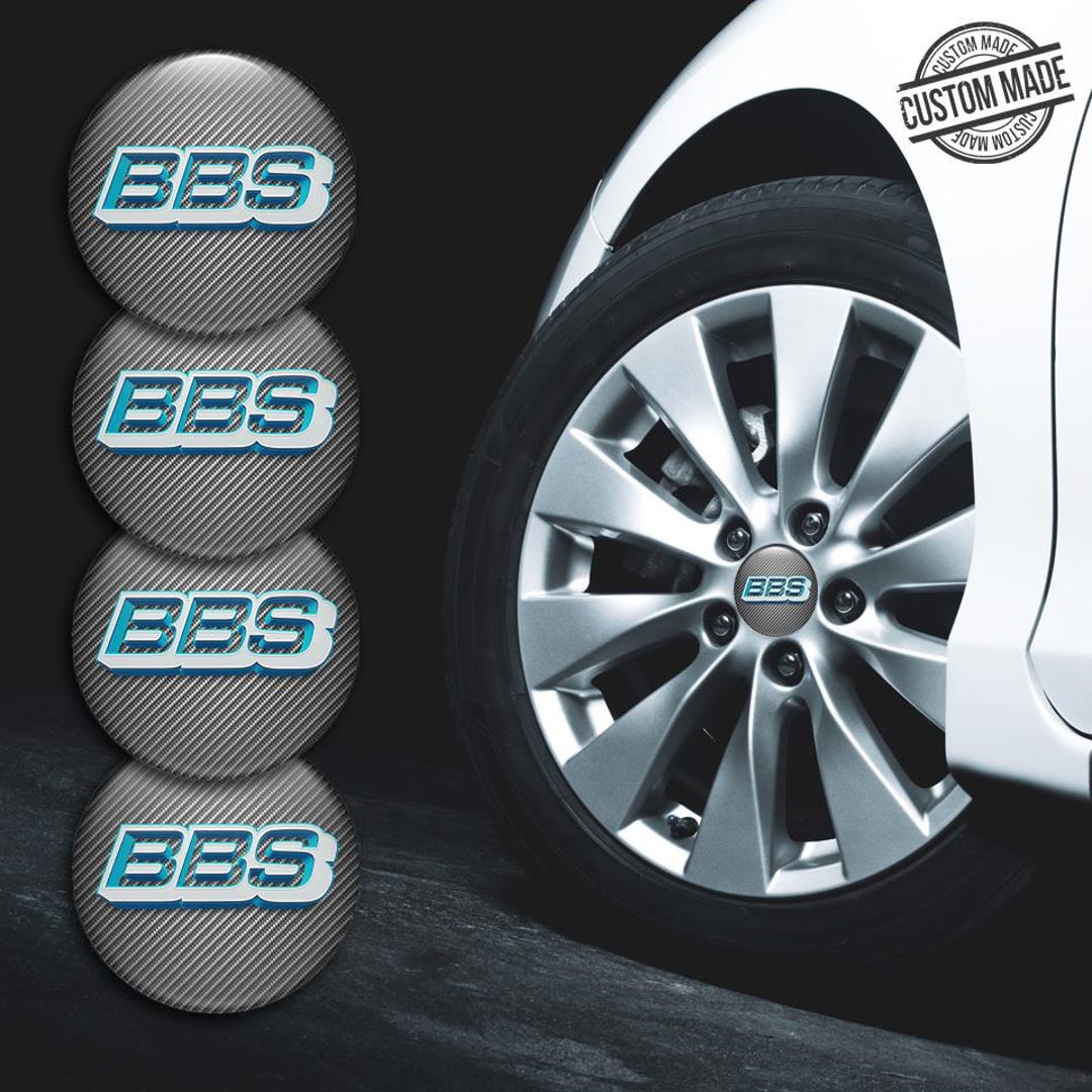 SET of 4 BBS 3D Printed Domed Center Hub Rim Wheels Stickers Cover ...