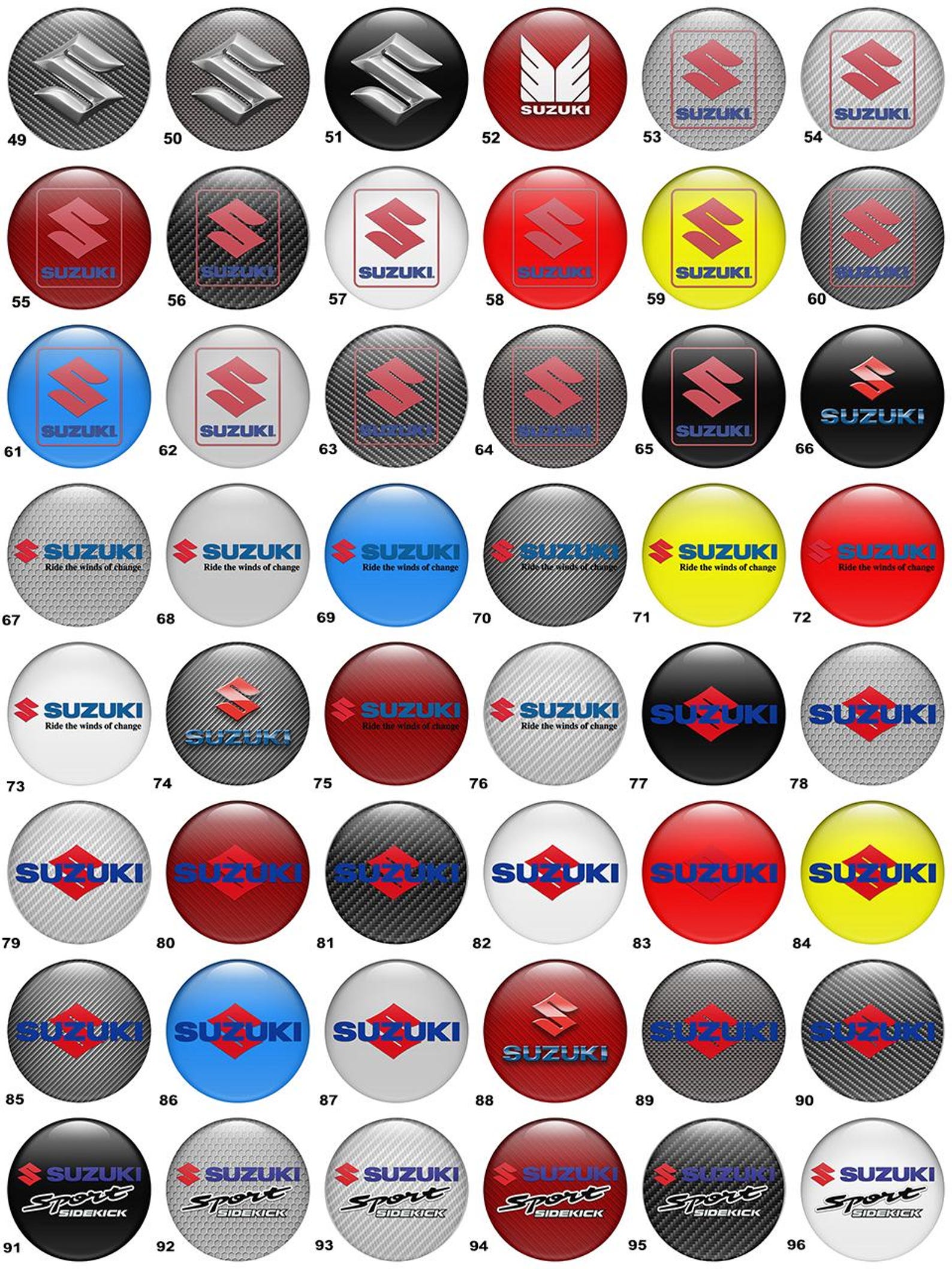 Suzuki Wheel Center Cap Stickers: 3D Domed Decals, Custom Emblem Set - Etsy