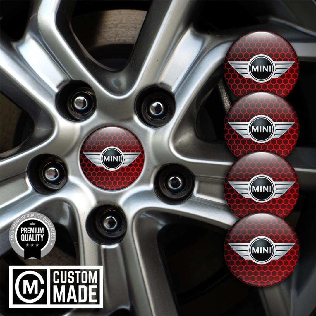 4x SET 3D Printed MINI Center Hub Caps Domed Sticker Sport Auto Car ...