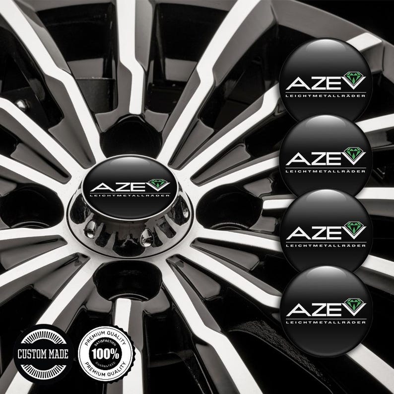 4x AZEV Custom Domed Center Hub Cap Sticker: 3D Printed Wheel Decal - Etsy