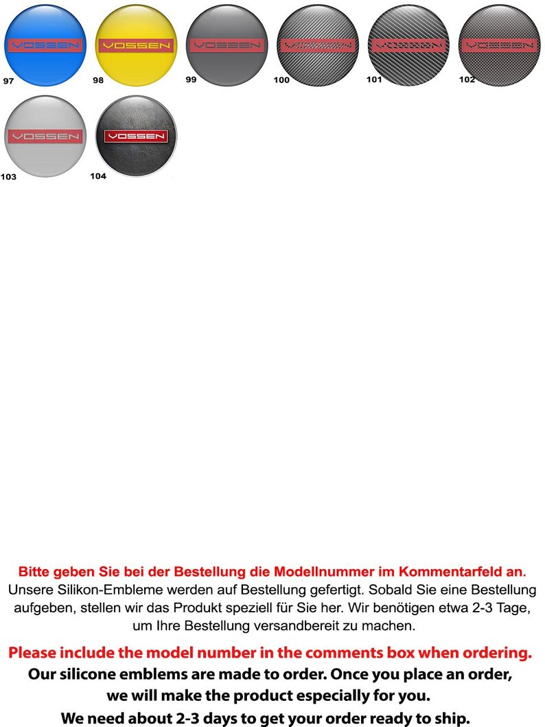 VOSSEN Wheel Center Cap Stickers: 3D Domed Resin Emblems - Etsy