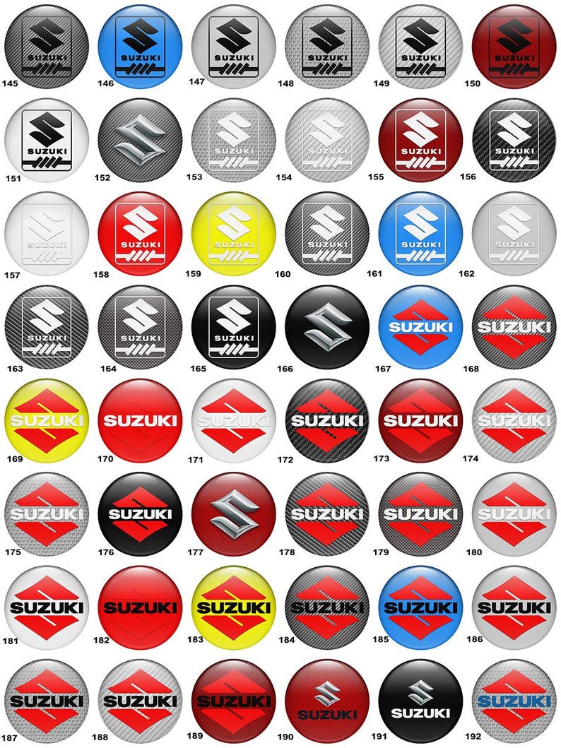 Suzuki Wheel Center Cap Stickers: 3D Domed Decals, Custom Emblem Set - Etsy