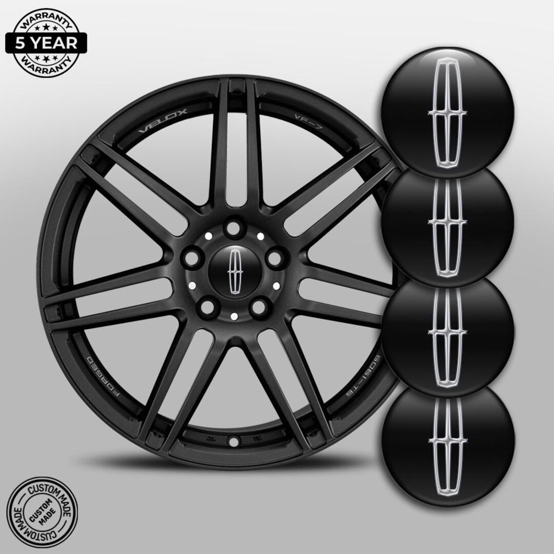 4x SET 3D Printed LINCOLN Center Hub Caps Domed Stickers Sport Auto Car ...