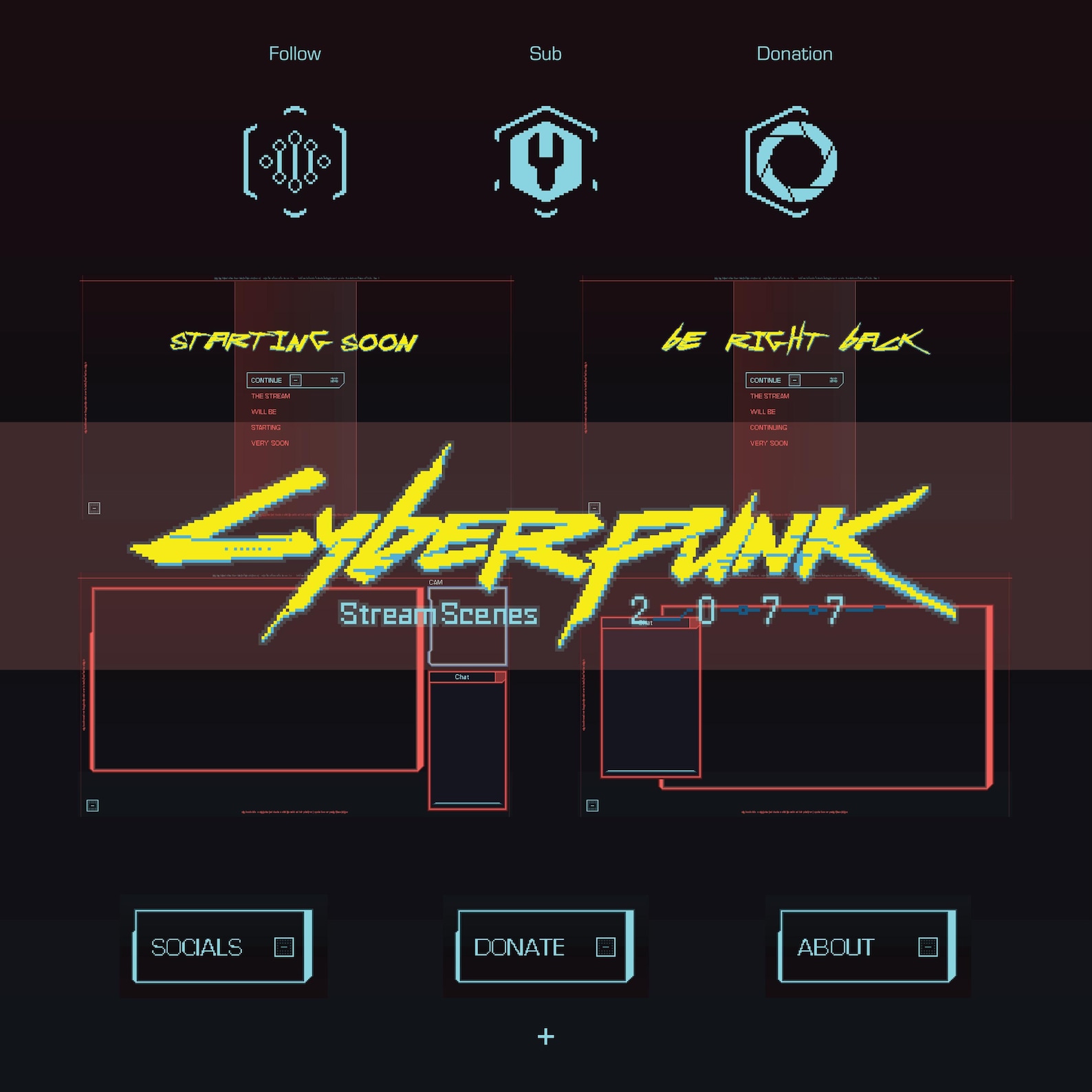 Cyberpunk 2077 Stream Overlay Pack | Scifi Tech Twitch Layout - Etsy