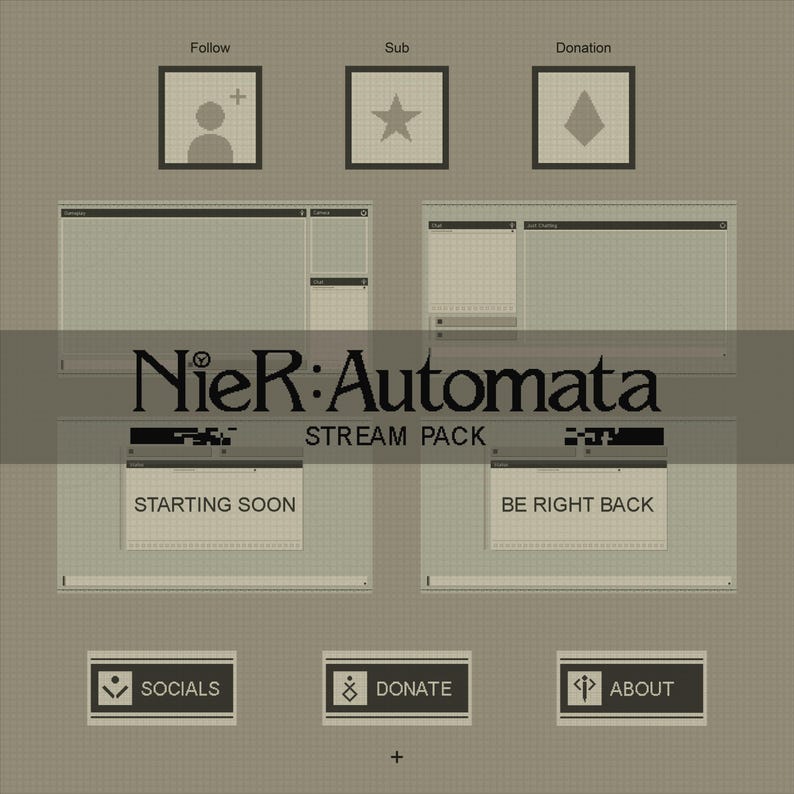 Nier: Automata Animated Stream Overlay Pack - Scifi Twitch Overlay - Etsy