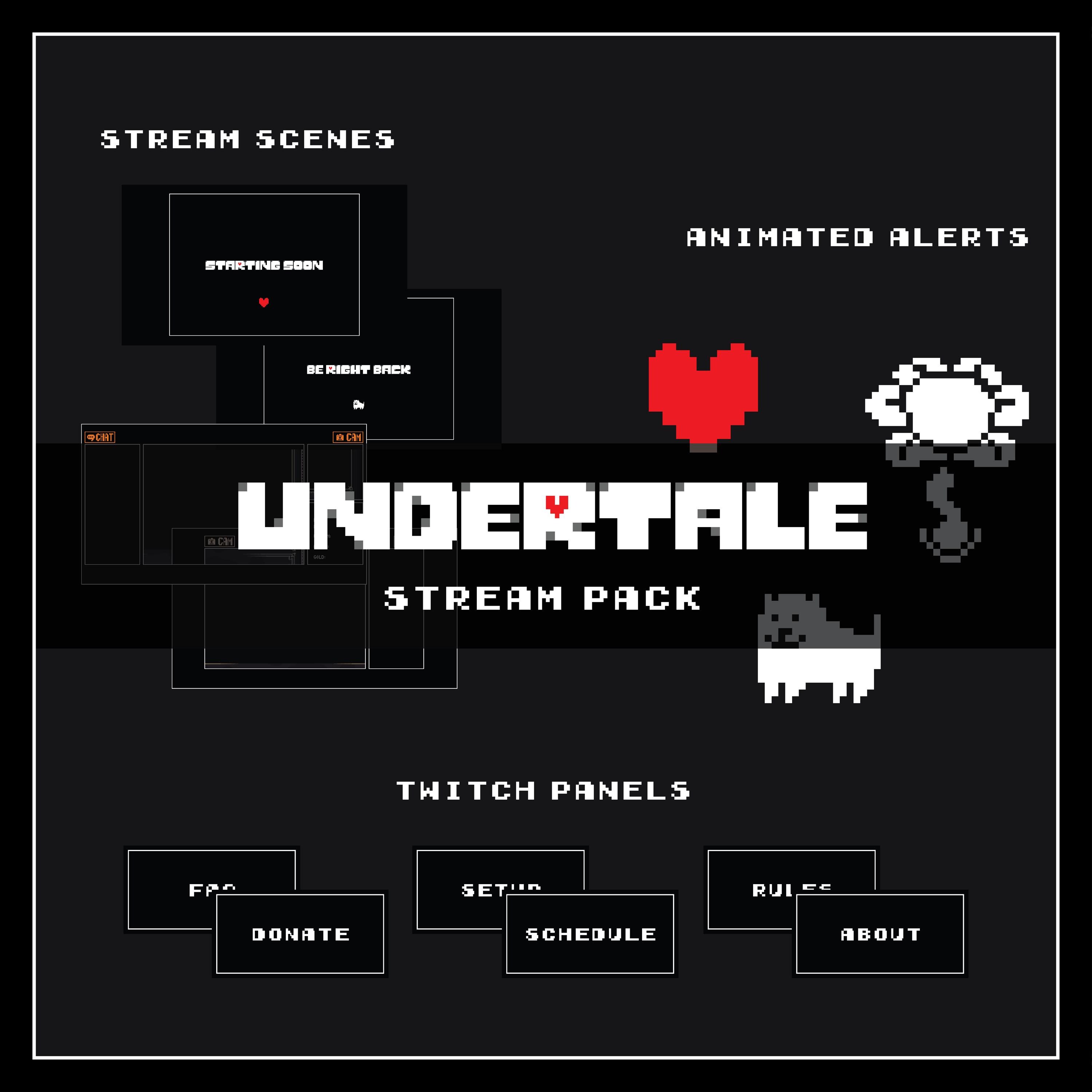 Undertale Animated Stream Overlay Pack | Retro Twitch Overlay - Etsy