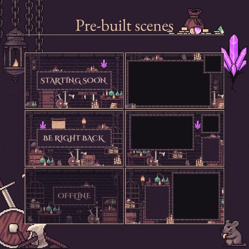 Dungeon Depths | Modular Stream Pack - Dark Fantasy Medieval Twitch ...