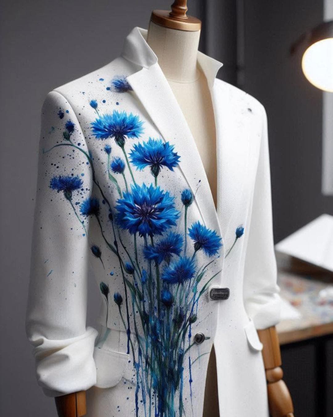 Custom Hand-painted Women’s Blazer – Unique Floral Jacket for Fall ...