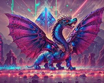 Draíocht Wyrm Cyberpunk Irish Mythology Dragon Art 8K - Etsy