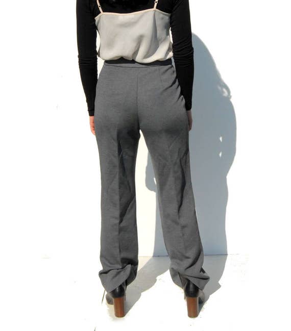 70s gray flared dress trousers, 70s Flares, 24 Inch W… - Gem