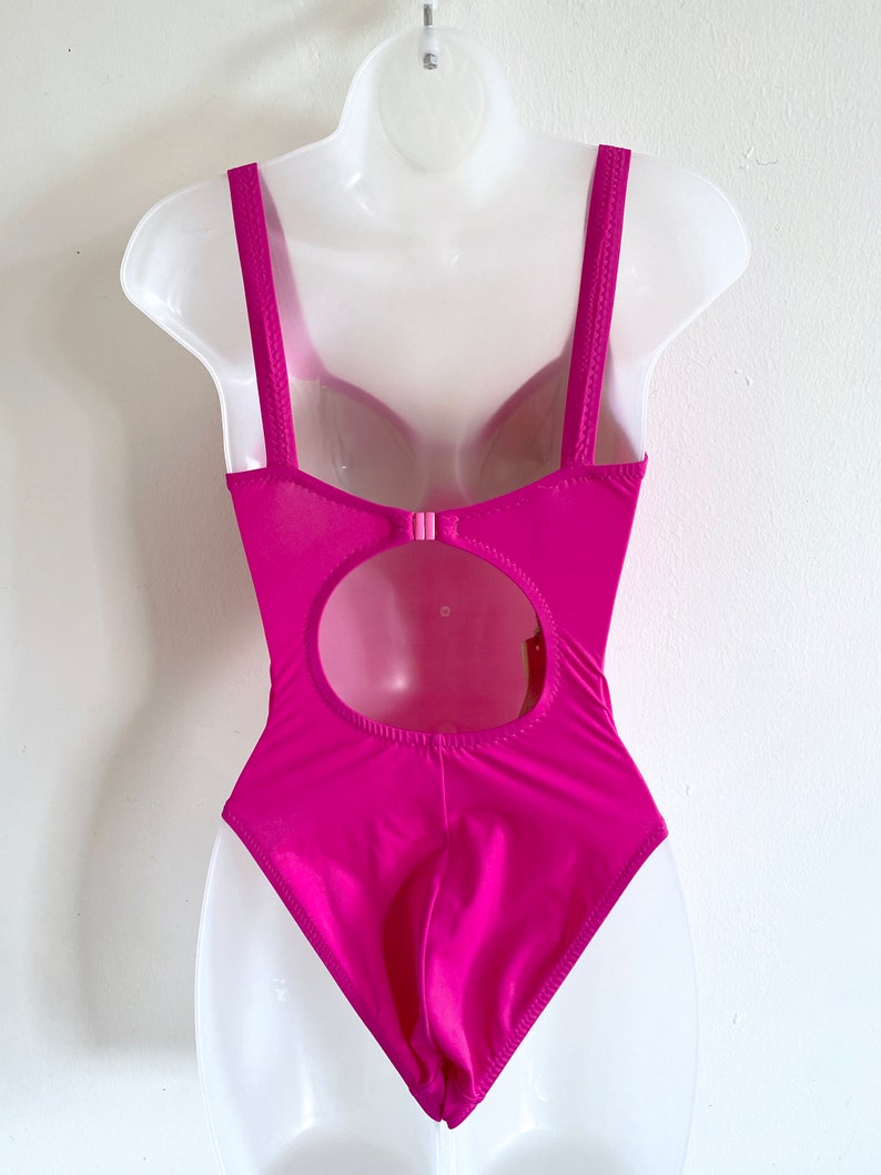 90s Vintage Hot Pink Sporty One Piece Swimsuit With Underwire Surfer ...
