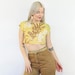 60s Style Retro Yellow Floral Top Small Festival Top Summer - Etsy