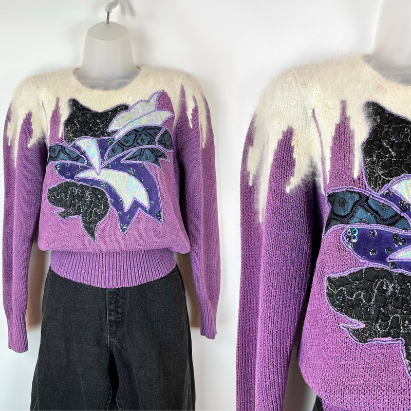 Leather Patchwork Sweater - Etsy