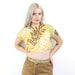 60s Style Retro Yellow Floral Top Small Festival Top Summer - Etsy