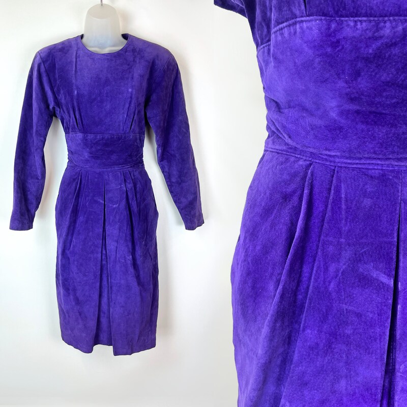 Purple Leather Dress - Etsy