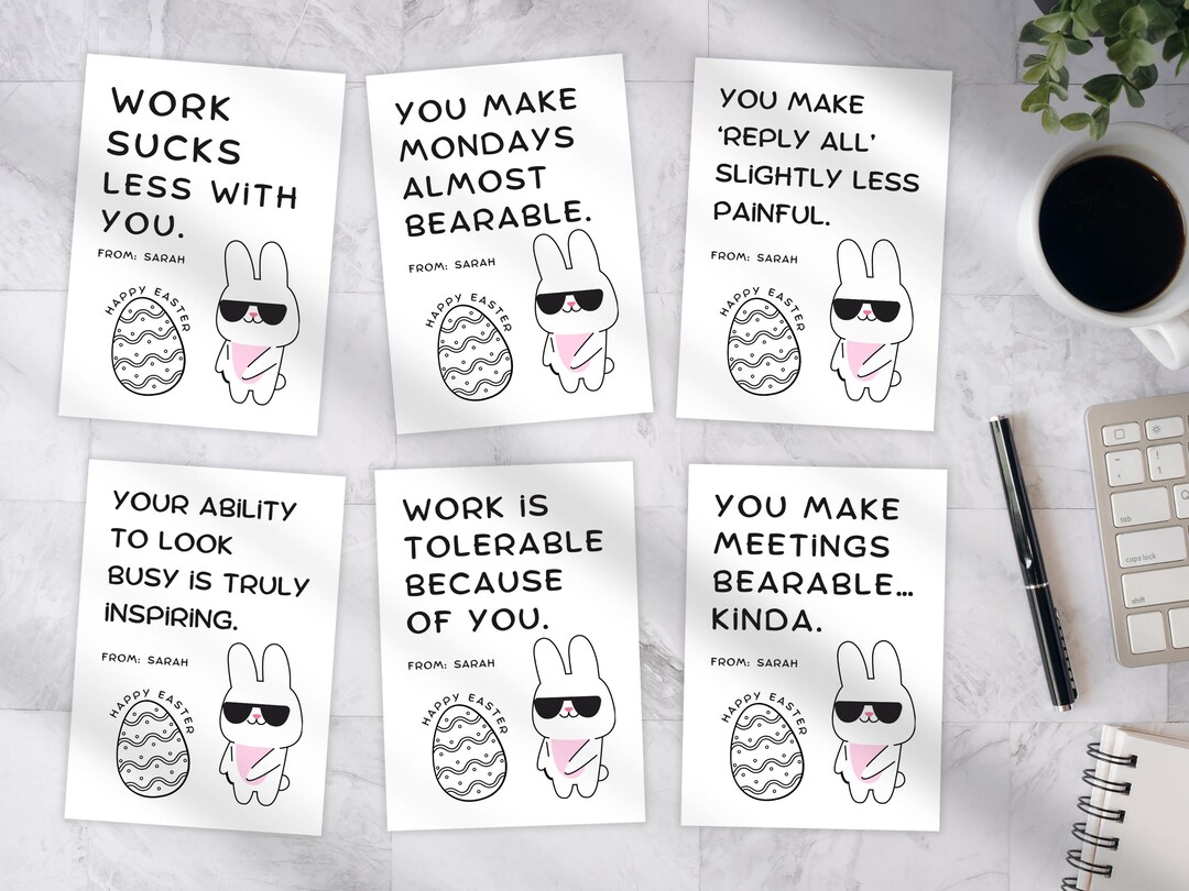 Funny Easter Cards, Sarcastic Easter Card Set, Printable Easter Gift ...