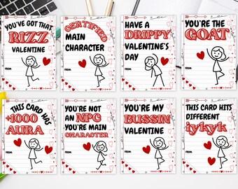 Funny Slang Valentine's Day Cards for Kids, Printable Classroom ...