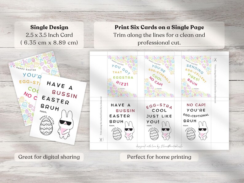 Funny Easter Cards, Gen Z Slang, Printable Gift Tags (digital Download ...