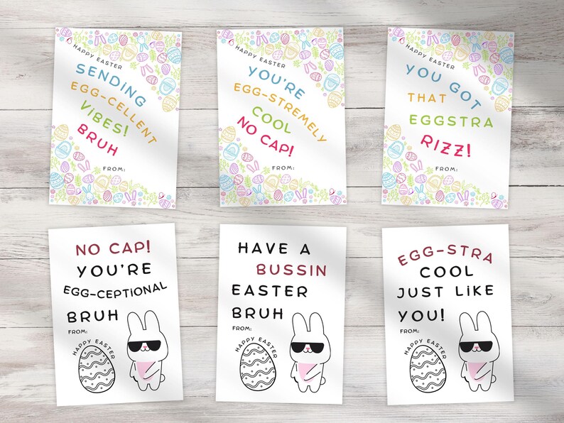 Funny Easter Cards, Gen Z Slang, Printable Gift Tags (digital Download ...