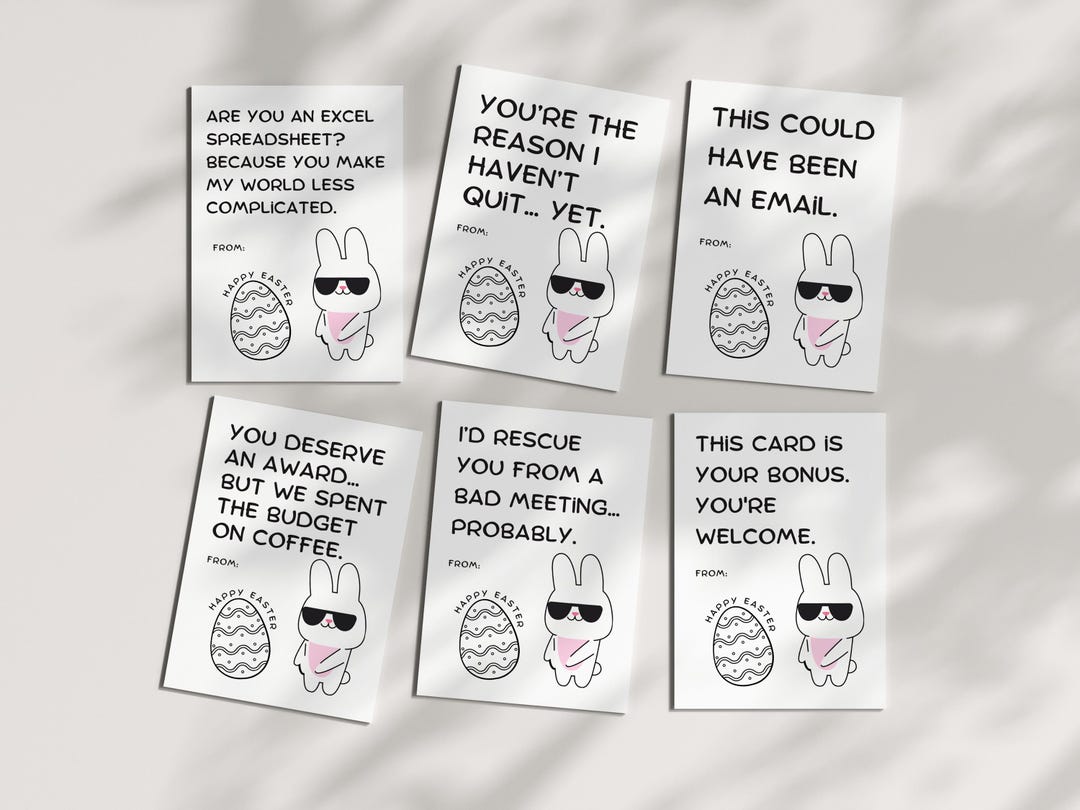 Funny Easter Cards for Coworkers, Office Humor Easter Card Set ...