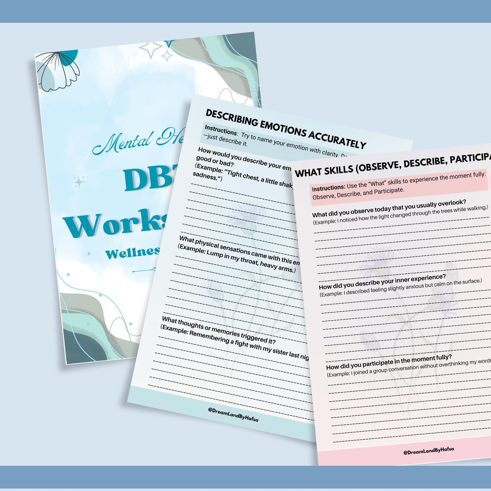 DBT Therapy Worksheets Bundle: Emotional Regulation, Mindfulness ...