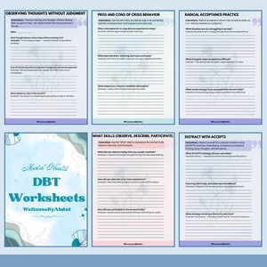 DBT Therapy Worksheets Bundle: Emotional Regulation, Mindfulness ...