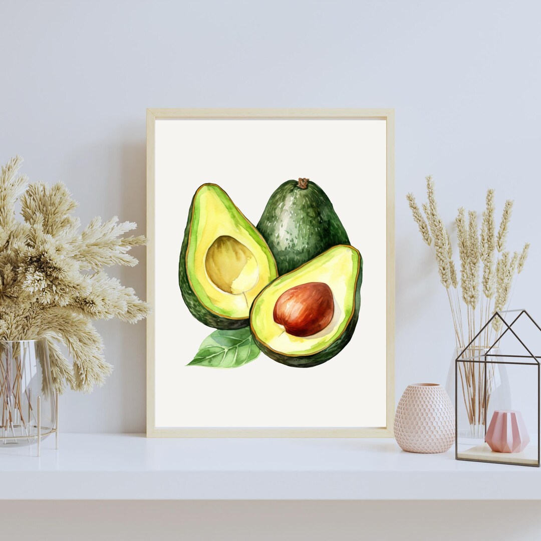 Minimalist Avocado Art Print: Kitchen Decor (digital Download) - Etsy