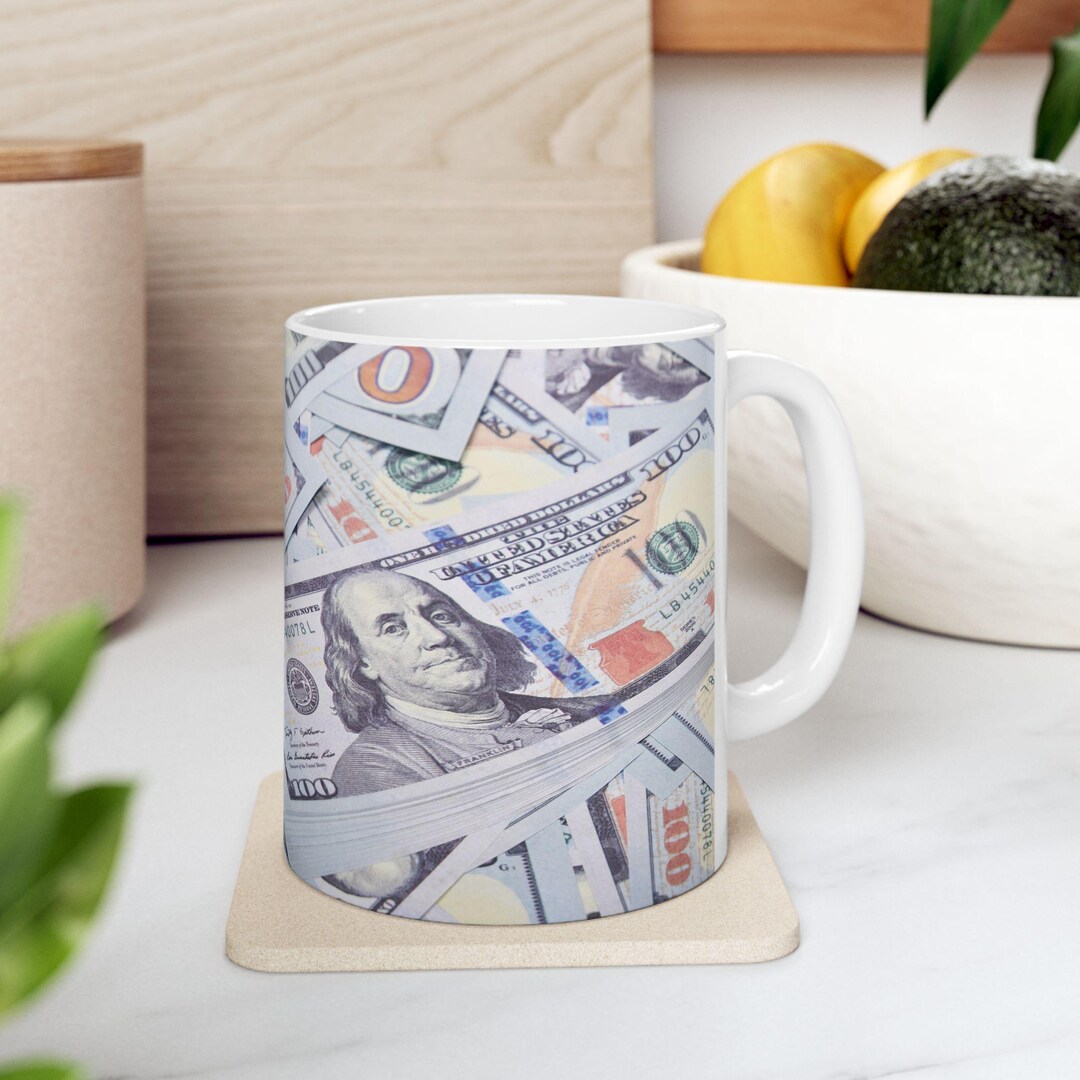 Money-themed Ceramic Mug | Unique Gift for Finance Lovers, Funny Gift ...