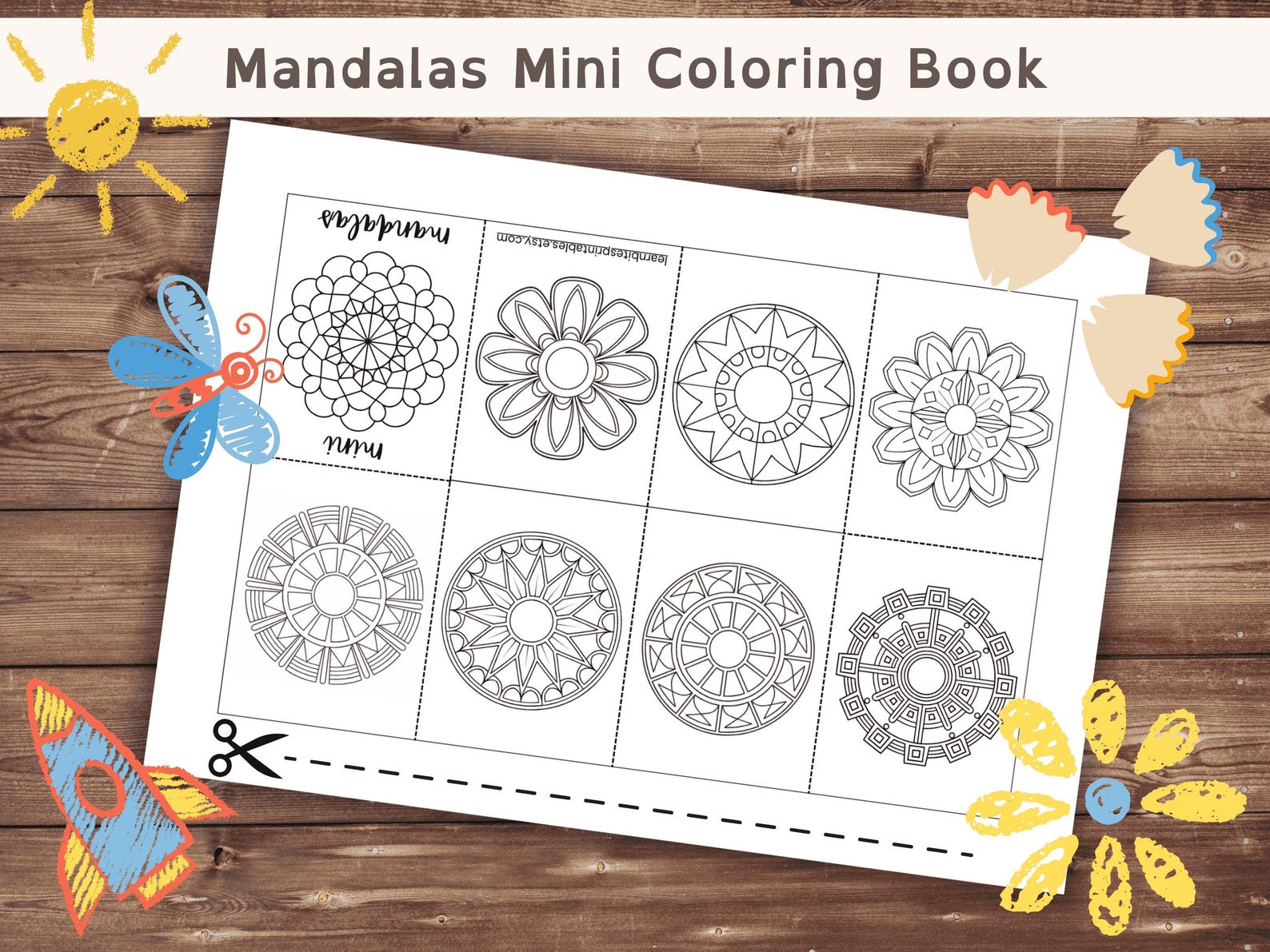Foldable Mini Mandala Coloring Book – Printable Relaxing Activity for ...