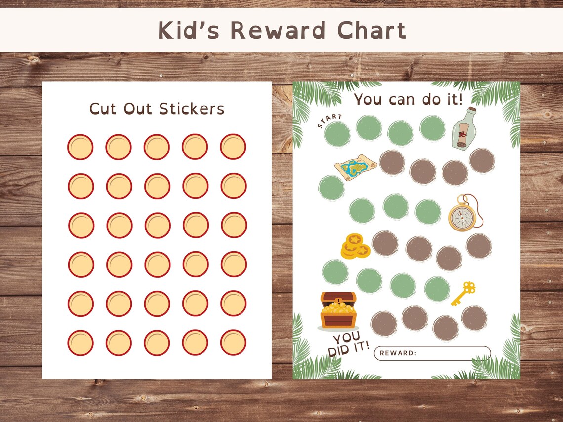 Pirate Adventure Reward Chart: Kids' Chore & Potty Training (digital ...