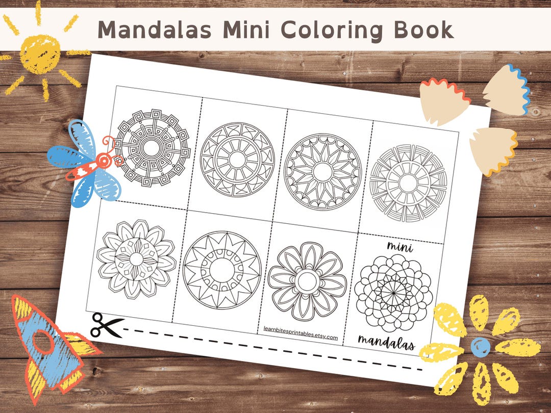 Foldable Mini Mandala Coloring Book – Printable Relaxing Activity for ...