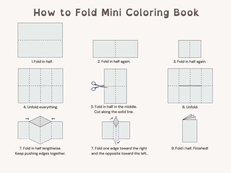 Foldable Mini Mandala Coloring Book – Printable Relaxing Activity for ...