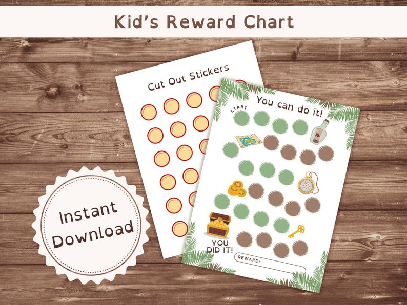 Pirate Adventure Reward Chart: Kids' Chore & Potty Training (digital ...