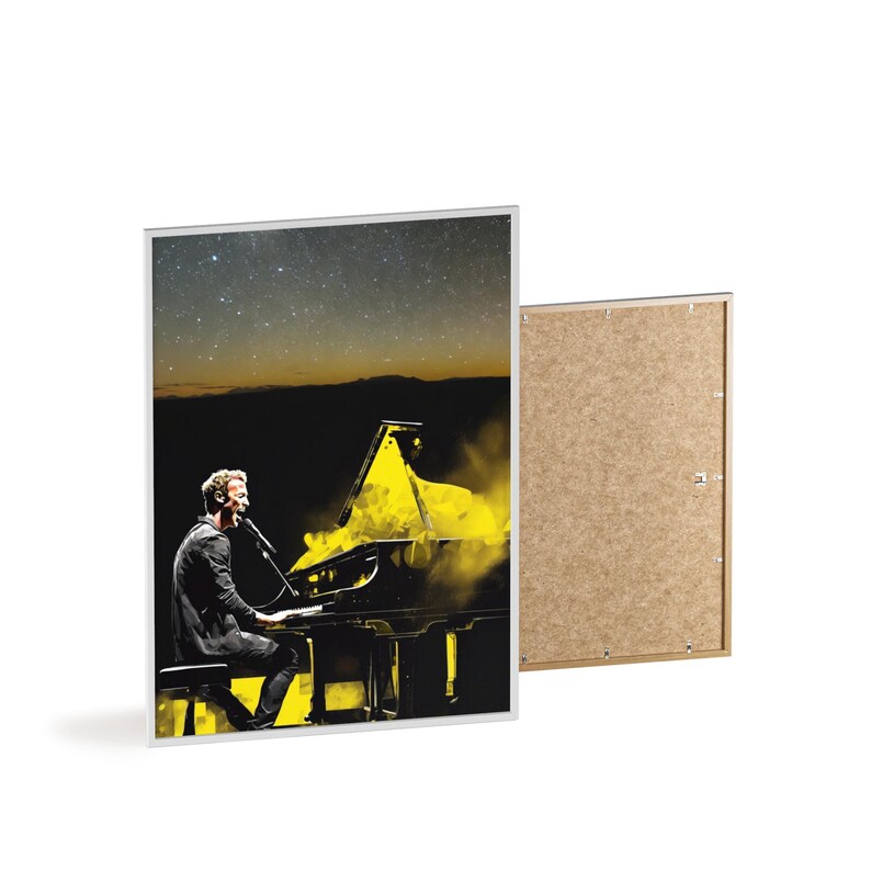 Coldplay, Yellow, Elegant Musical Poster With Wooden Frame, Decor Wall ...