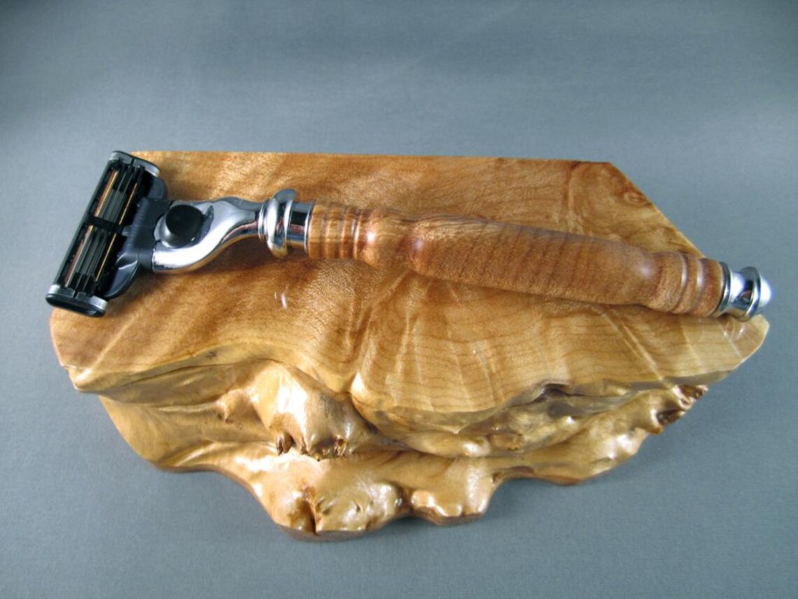 Razor Handle Mach 3 and Natural Edge Box Men's Shaving - Etsy