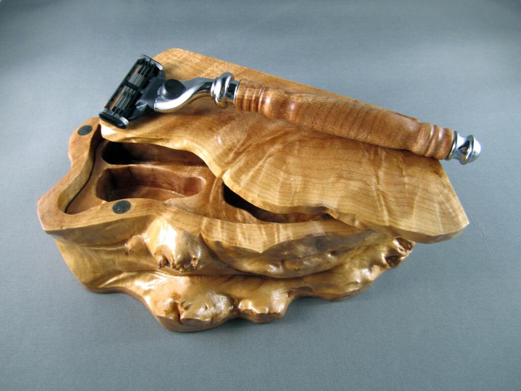 Razor Handle Mach 3 and Natural Edge Box Men's Shaving - Etsy