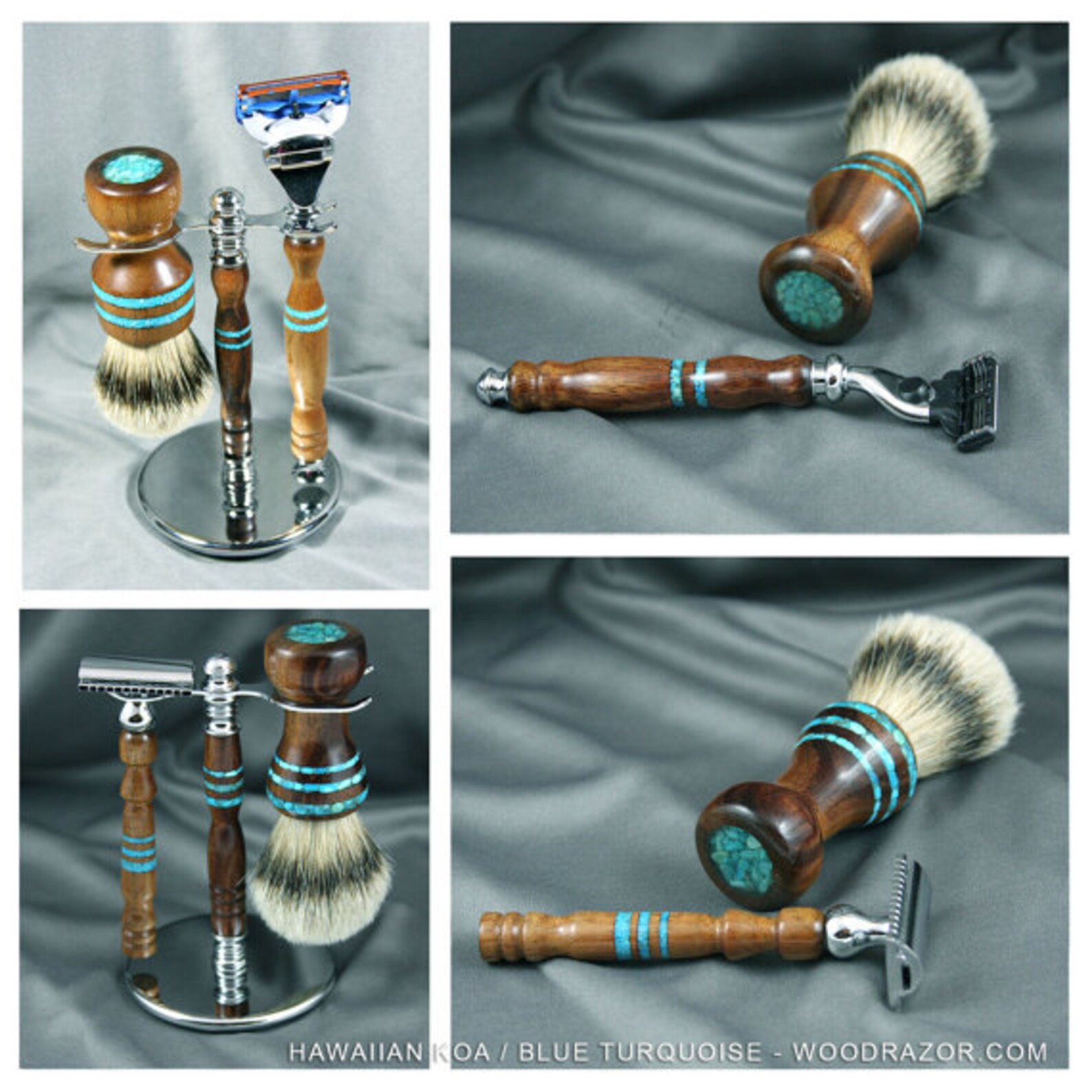 CUSTOM ORDER Shaving Kit Razor Brush Badger Hair DE Double Edge Safety ...