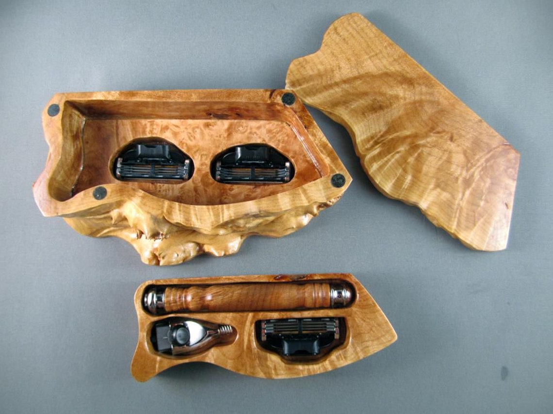 Razor Handle Mach 3 and Natural Edge Box Men's Shaving - Etsy