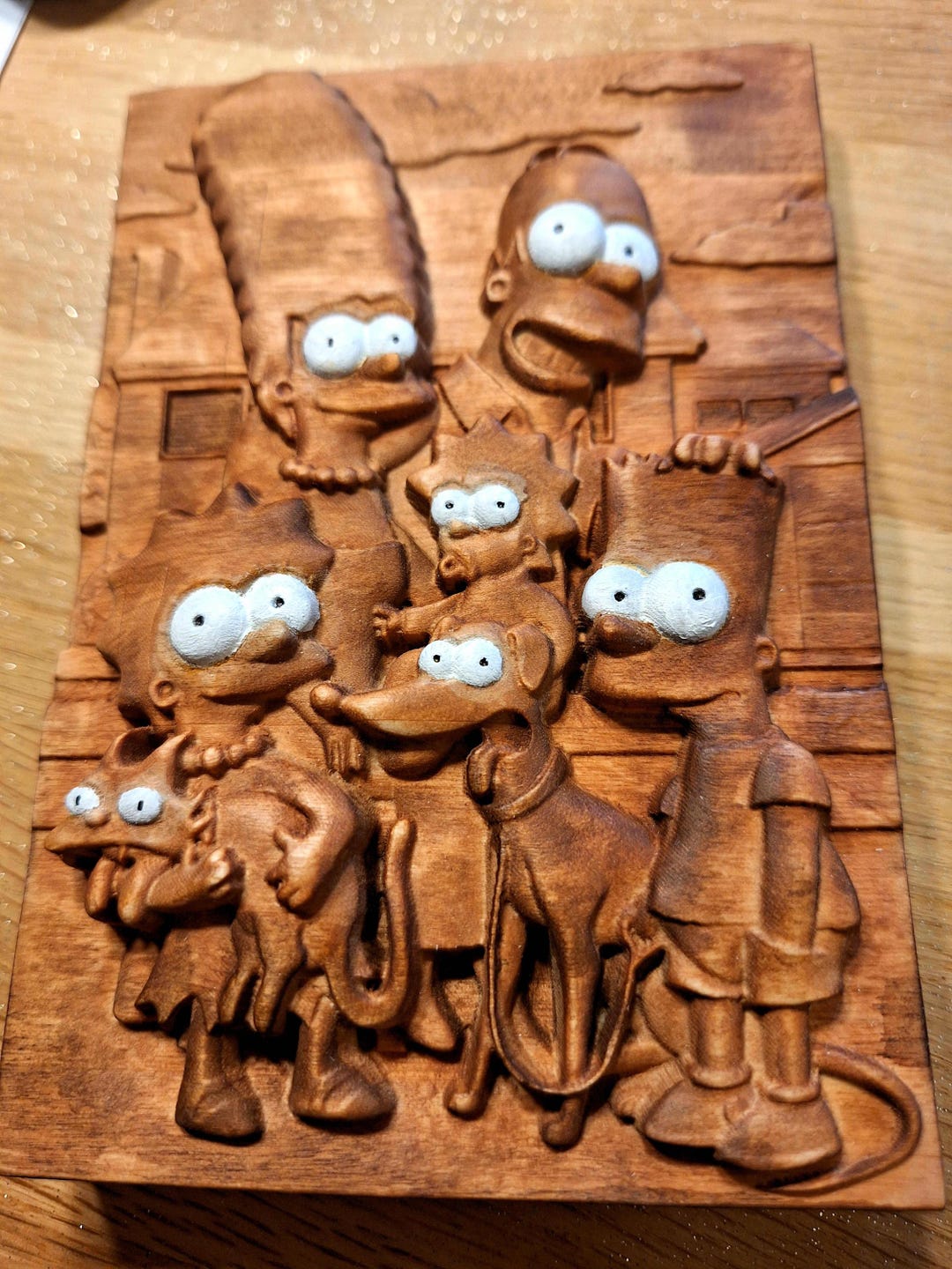The Simpson Family Wooden Carving - Etsy